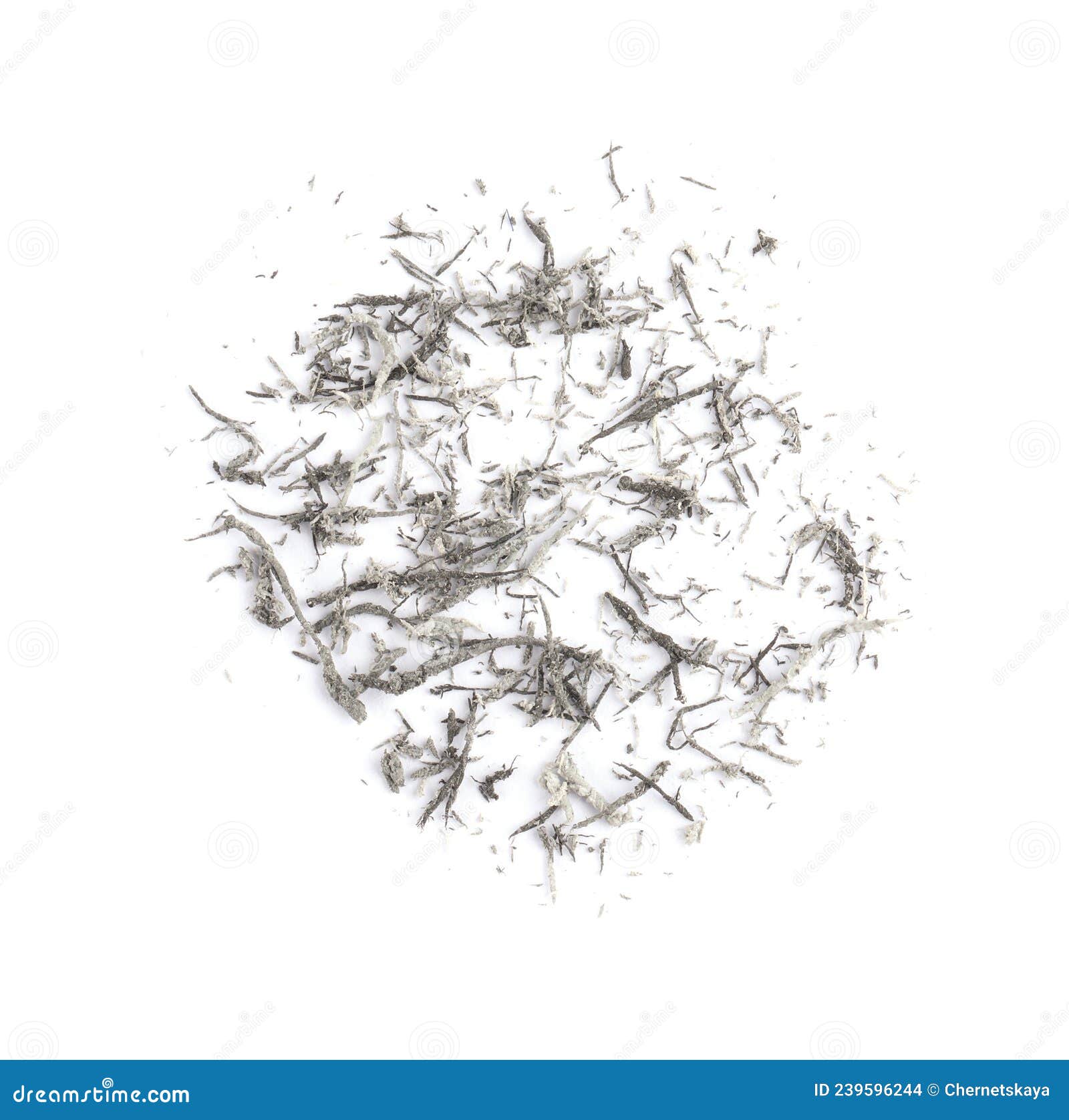 Pile of Grey Eraser Crumbs on White Background, Top View Stock Photo ...