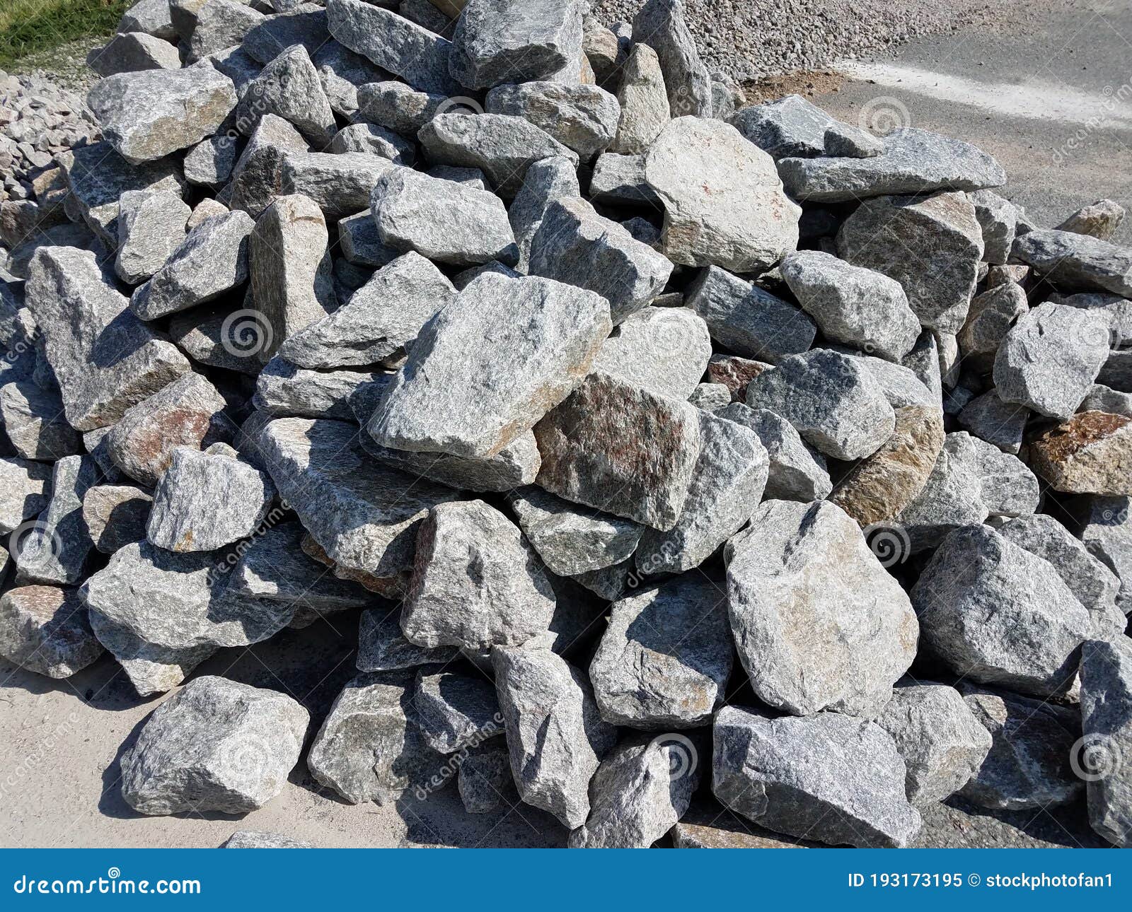 Pile of Grey Rocks at Construction Site Stock Image - Image of grey ...