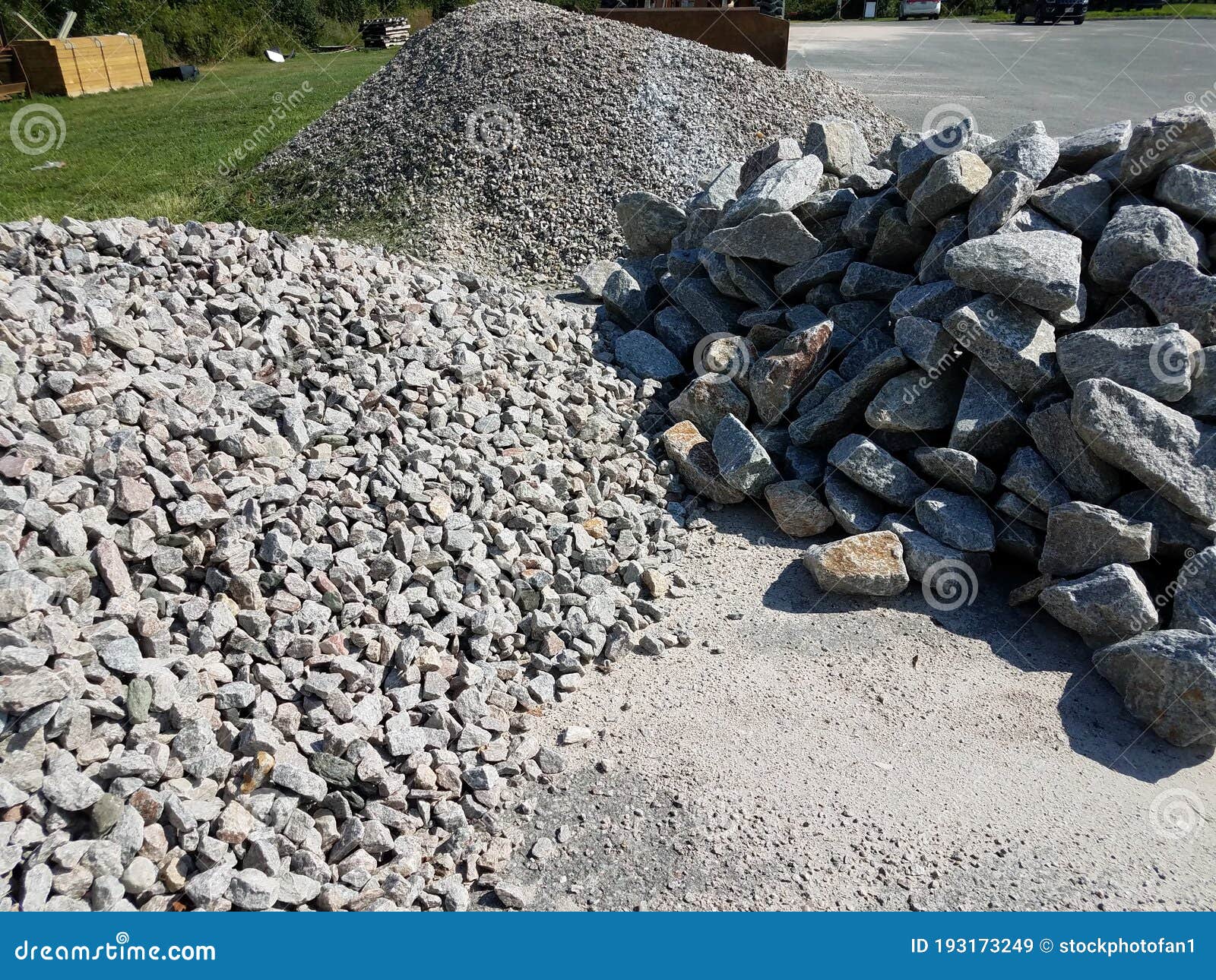 Pile of Grey Rocks at Construction Site Stock Image - Image of heavy ...