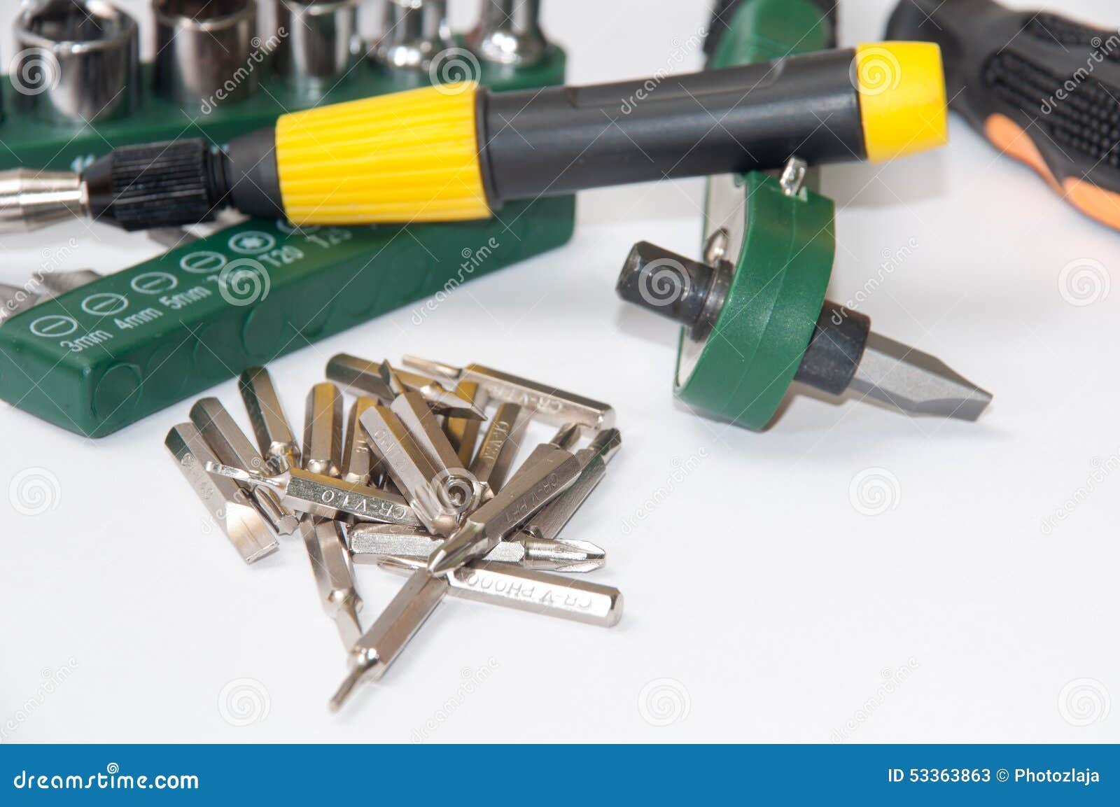 Pile of Hand Tools and Bits Stock Image - Image of handle, plated: 53363863