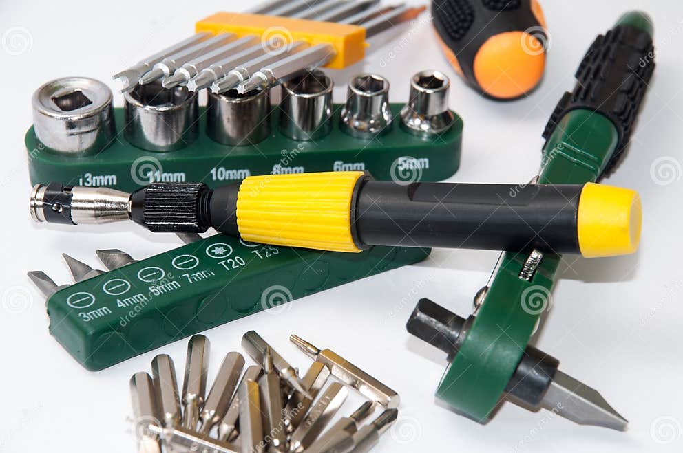 Pile of Hand Tools and Bits Stock Image - Image of driver, mechanical ...