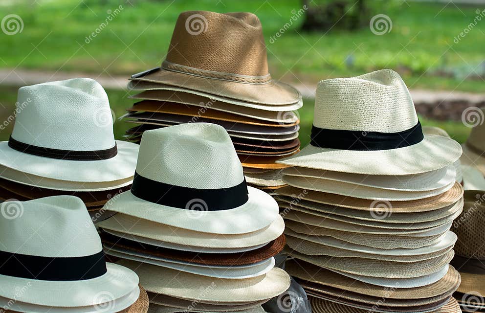 Pile of Hats on Market stock photo. Image of fashionable - 53325386