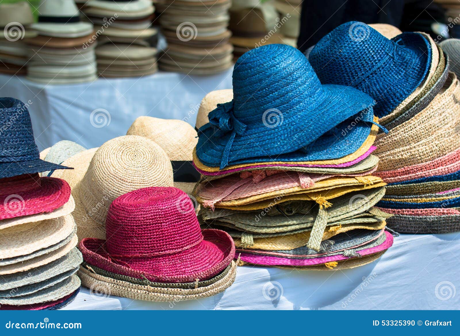Pile of Hats on Market stock photo. Image of elegance - 53325390