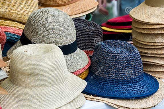 Pile of Hats on Market stock image. Image of model, merchandise - 53325425