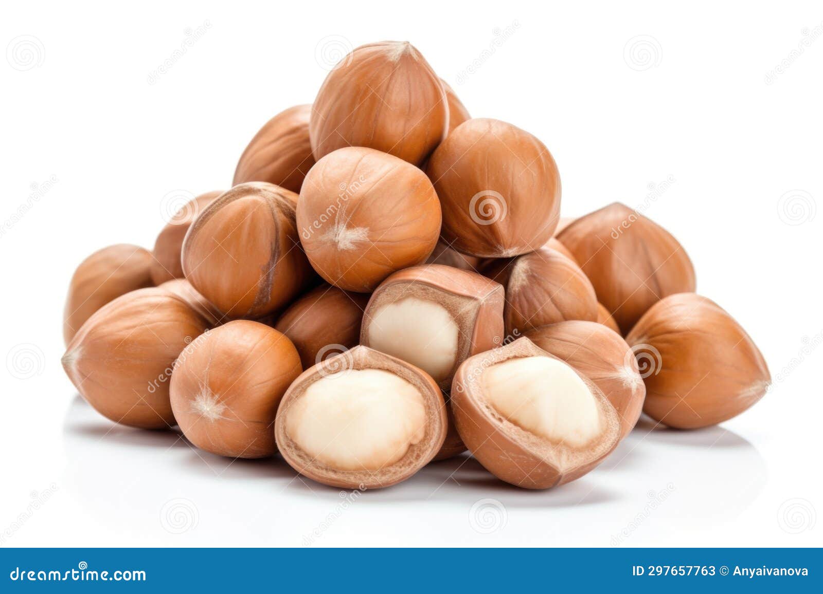 A Pile of Hazel Nuts on a White Surface Stock Image - Image of object ...