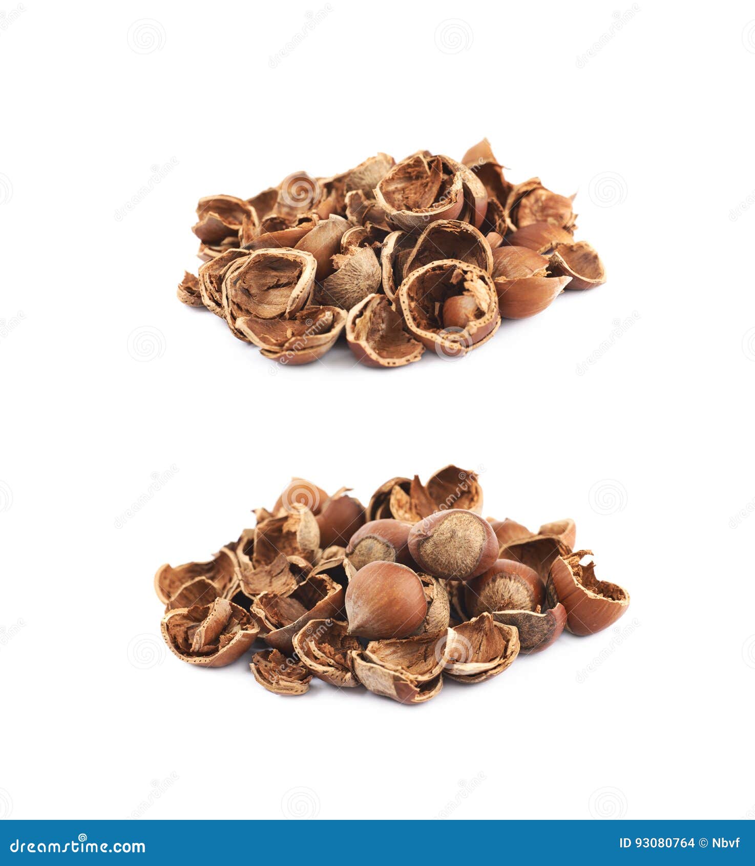 Pile of Hazelnut Shells Isolated Stock Photo - Image of background ...