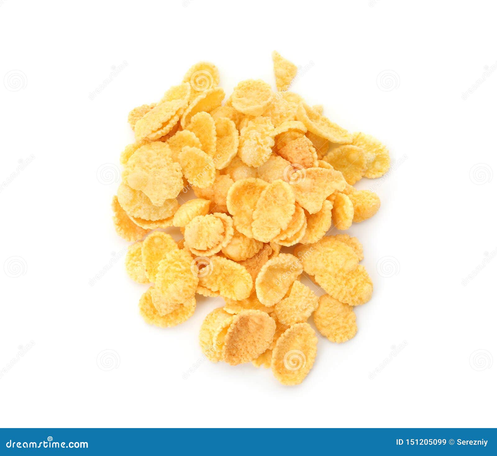 Pile of Healthy Cornflakes on White Background Stock Image - Image of ...