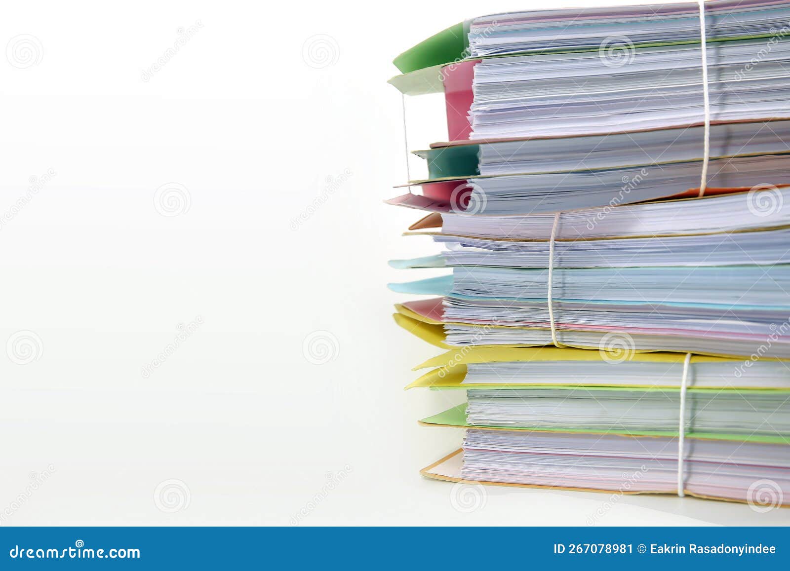 Pile or Heap of Financial Business Document Paperwork Stack on Office ...