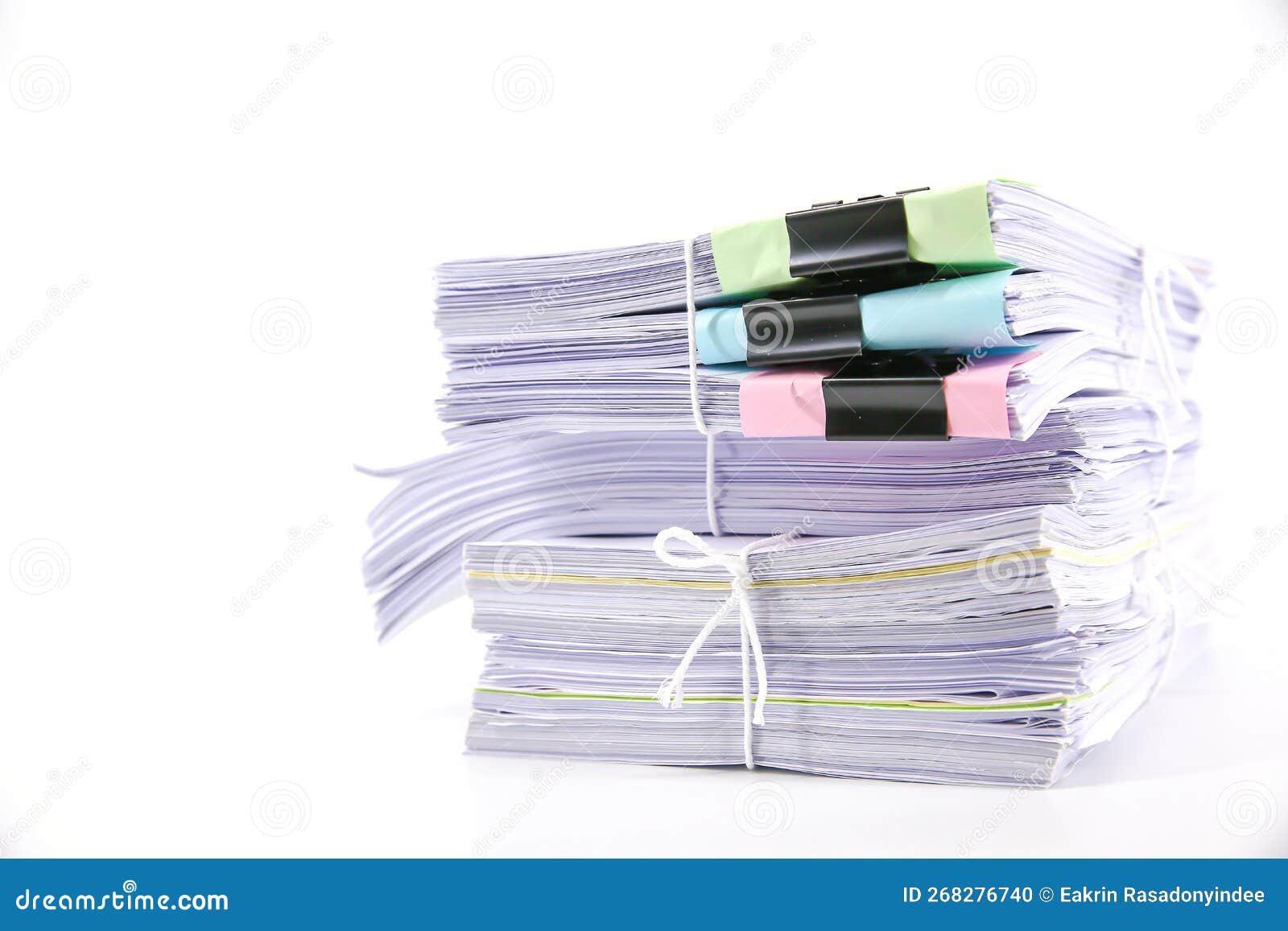 Pile or Heap of Financial Business Document Paperwork Stack on Office ...