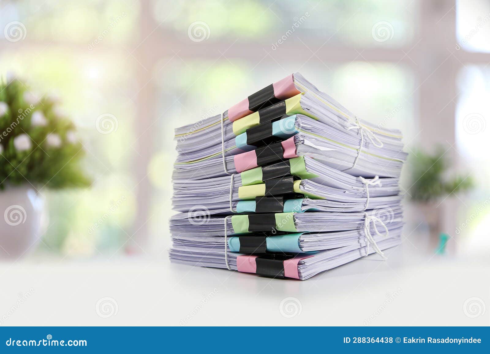 Pile or Heap of Financial Business Document Paperwork Stack on Office ...