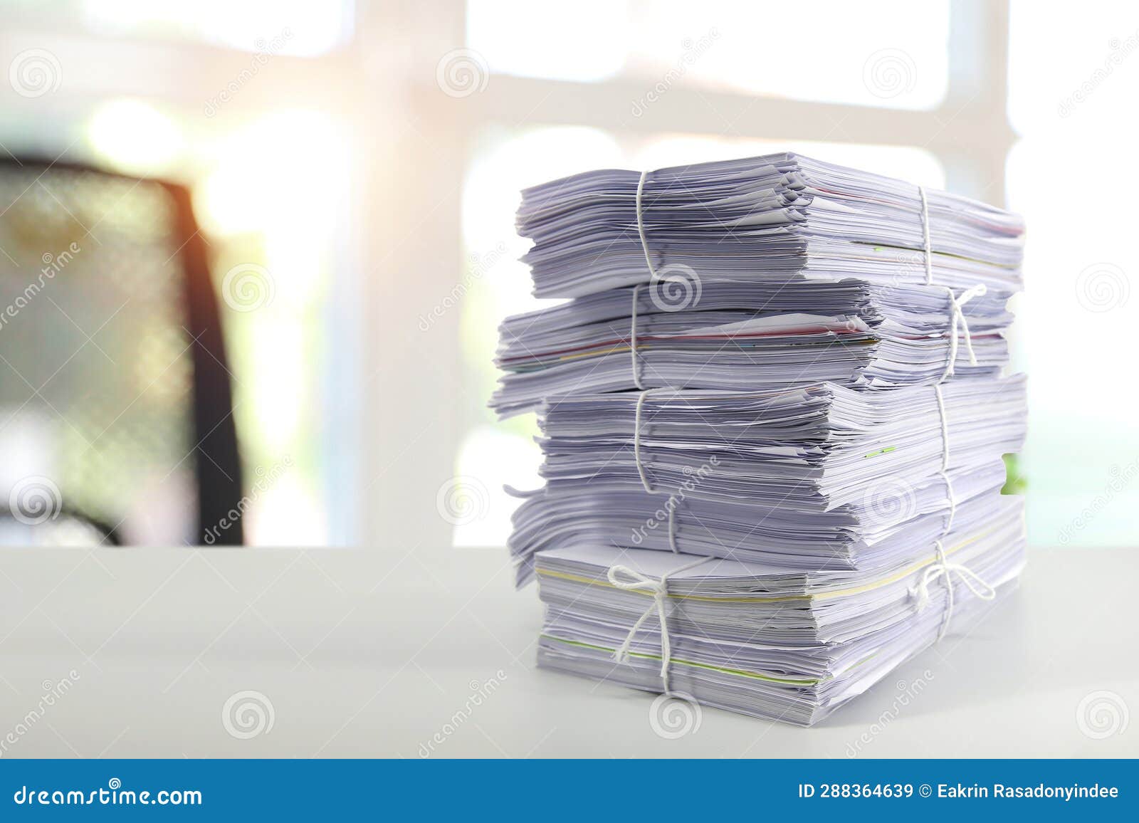 Pile or Heap of Financial Business Document Paperwork Stack on Office ...