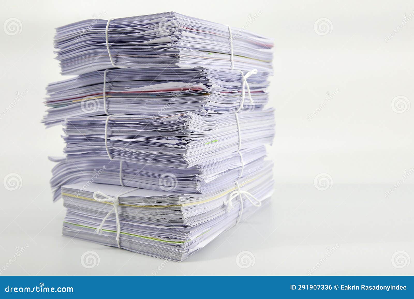 Pile or Heap of Financial Business Document Paperwork Stack on Office ...
