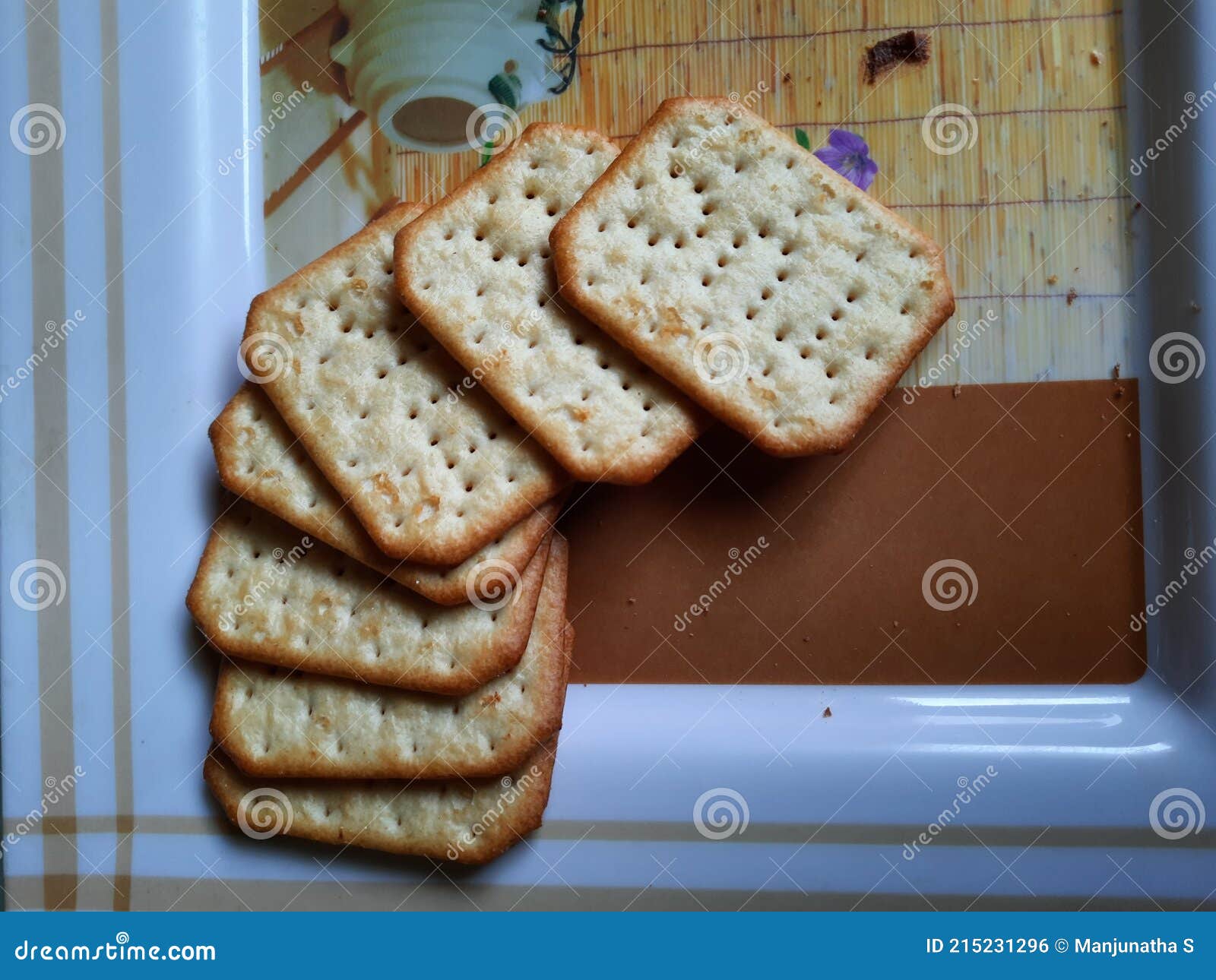 A Pile Of Rectangle Milk Biscuits. Stock Image | CartoonDealer.com ...