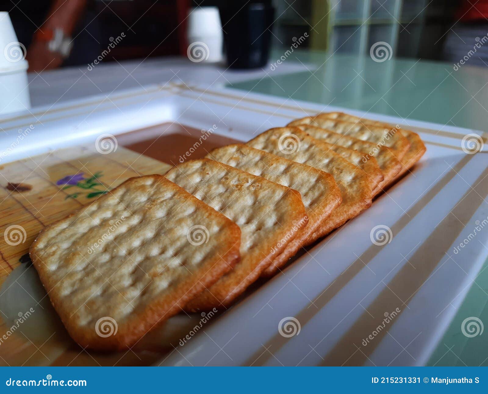 A Pile Of Rectangle Milk Biscuits. Stock Image | CartoonDealer.com ...