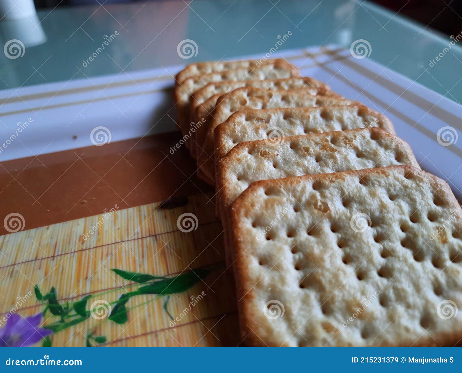 A Pile Of Rectangle Milk Biscuits. Stock Image | CartoonDealer.com ...