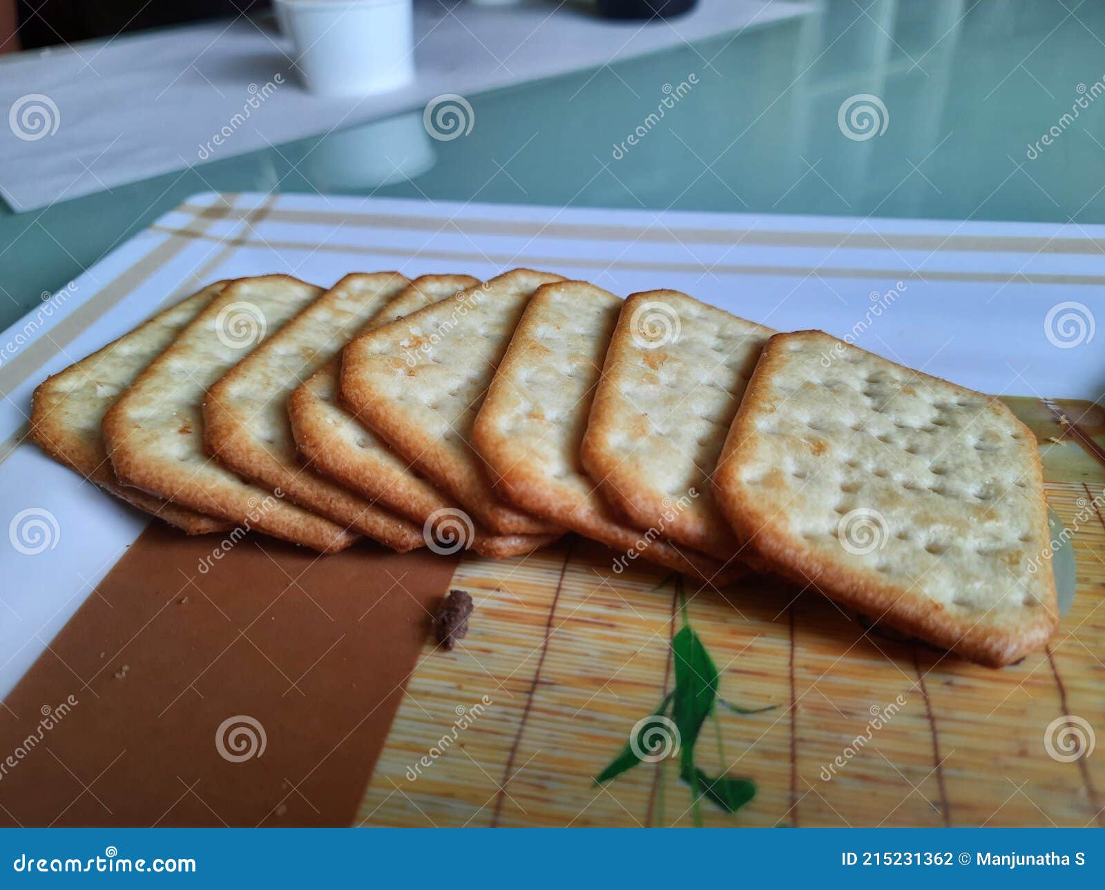 A Pile Of Rectangle Milk Biscuits. Stock Image | CartoonDealer.com ...