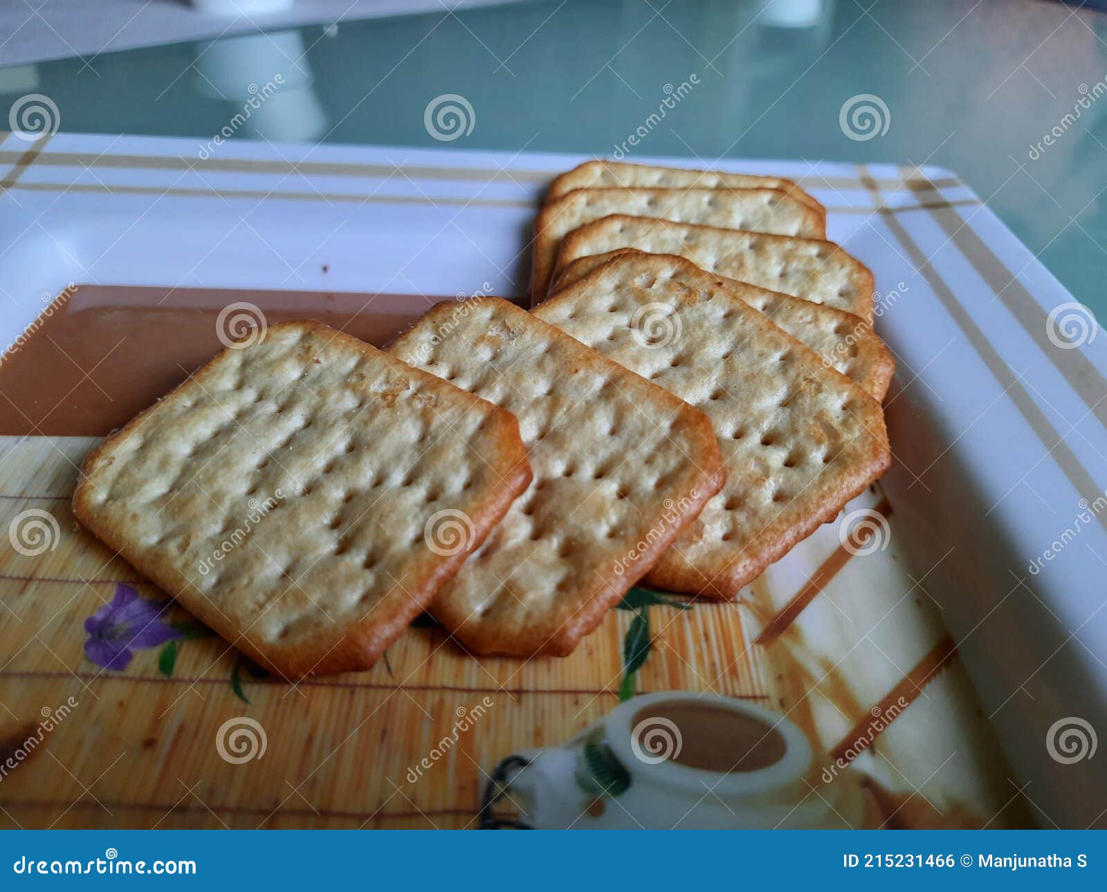 A Pile Of Rectangle Milk Biscuits. Stock Image | CartoonDealer.com ...