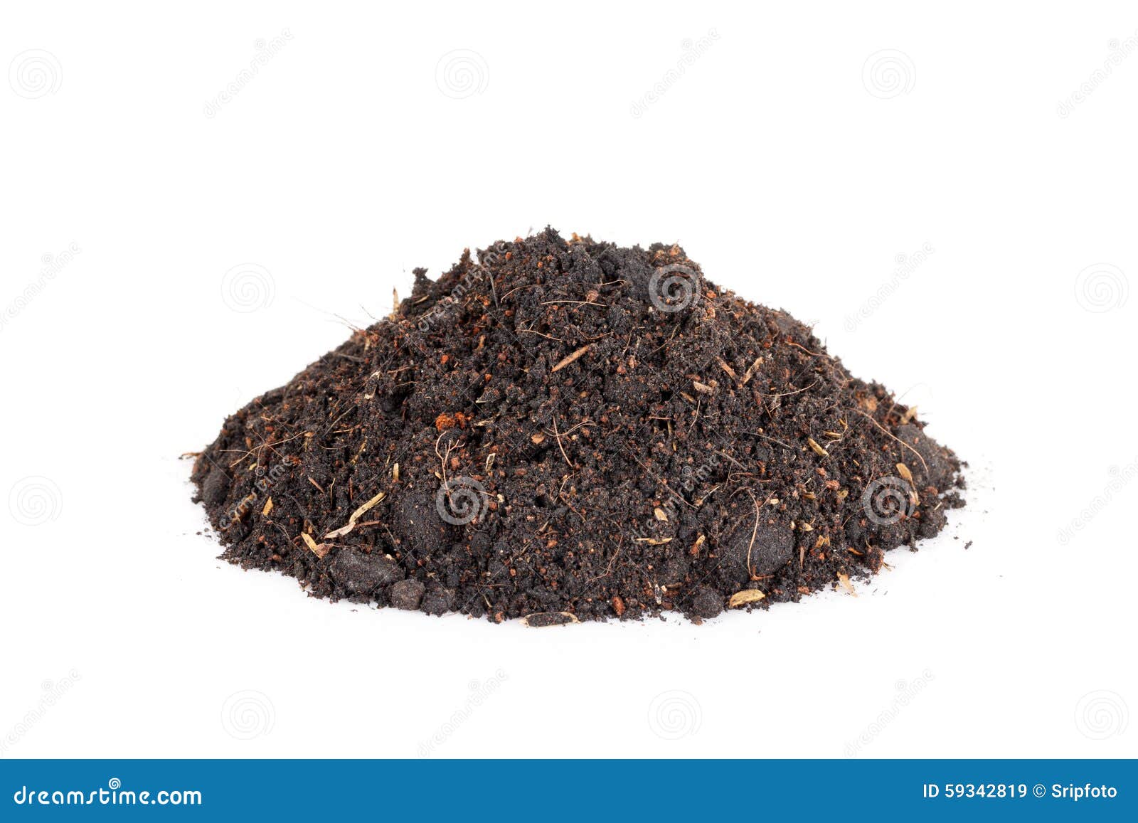 Pile Heap of Soil Humus Isolated on White Background Stock Image ...