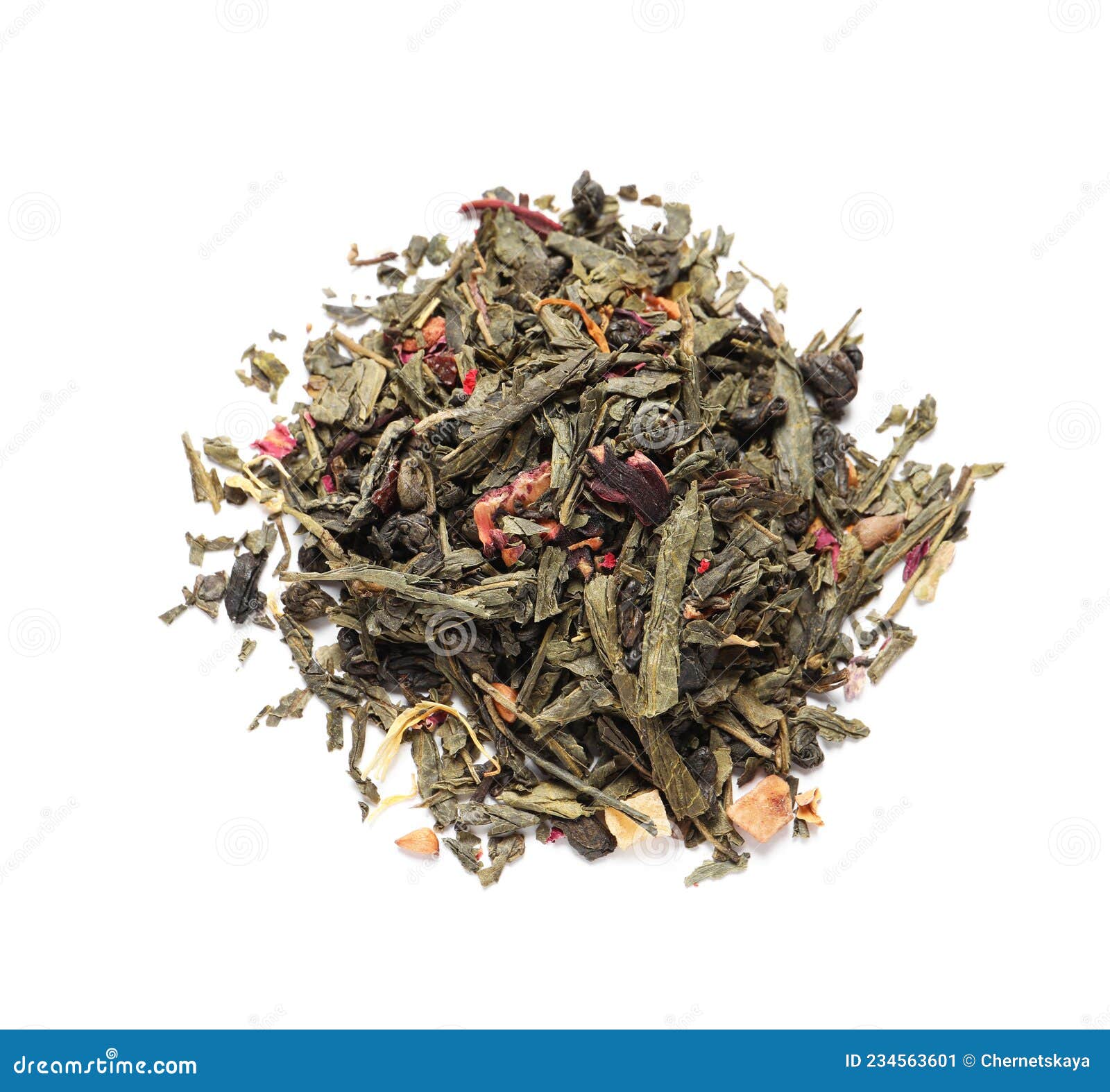 Pile of Herbal Tea Isolated on White, Top View Stock Image - Image of ...