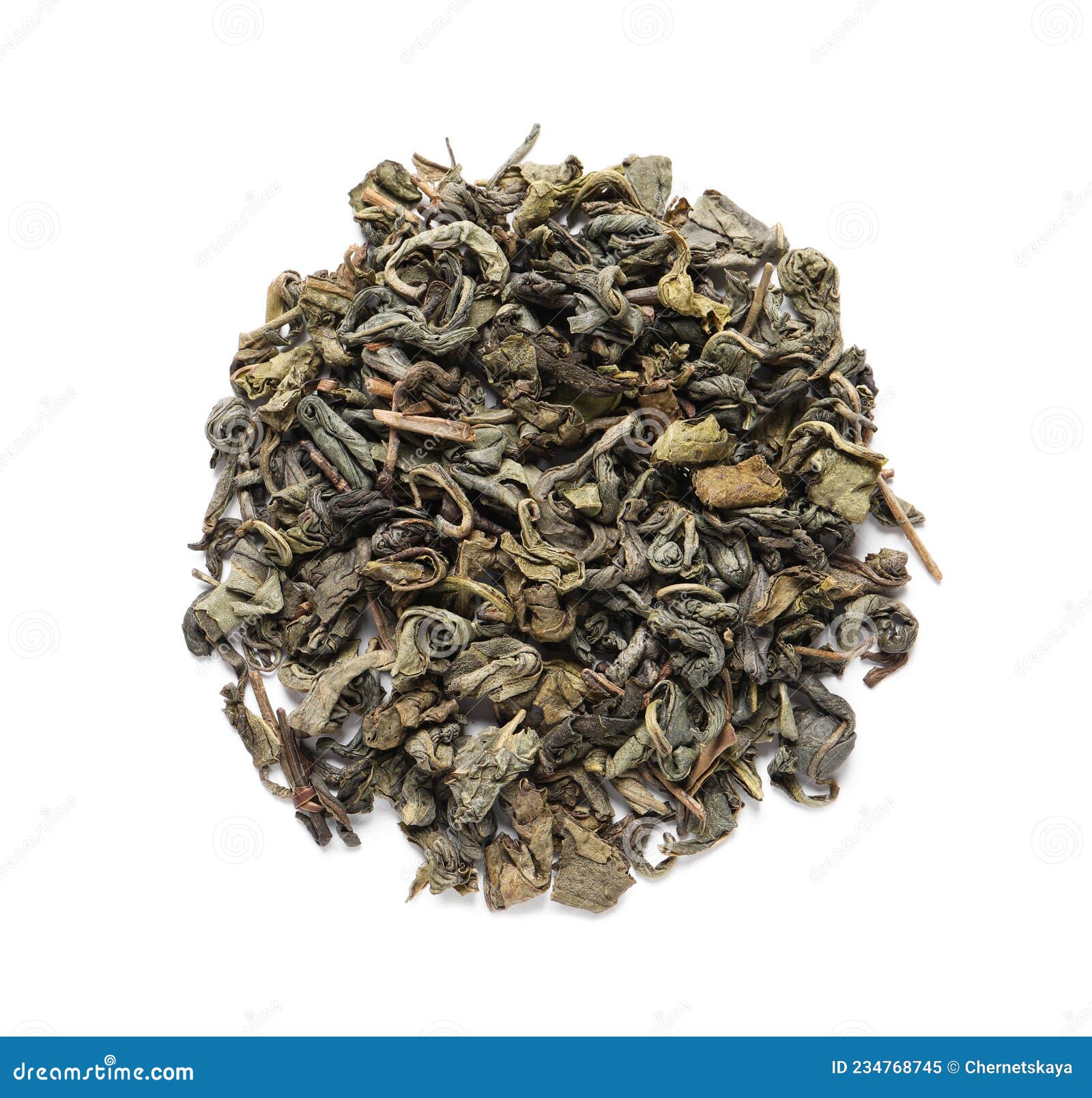 Pile of Herbal Tea Isolated on White, Top View Stock Image - Image of ...