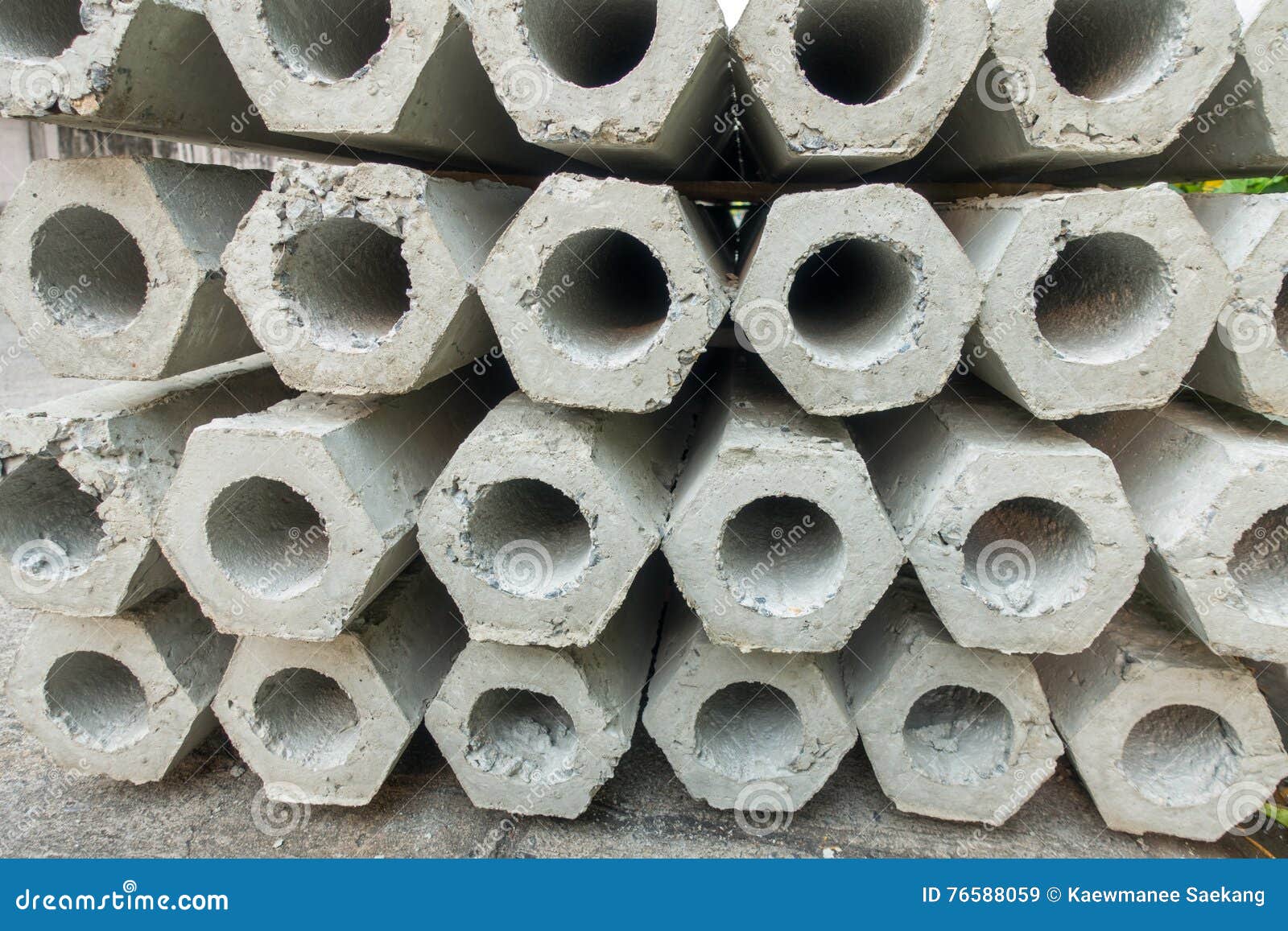The Pile of Hexagon Concrete Foundation Stock Image - Image of putty ...