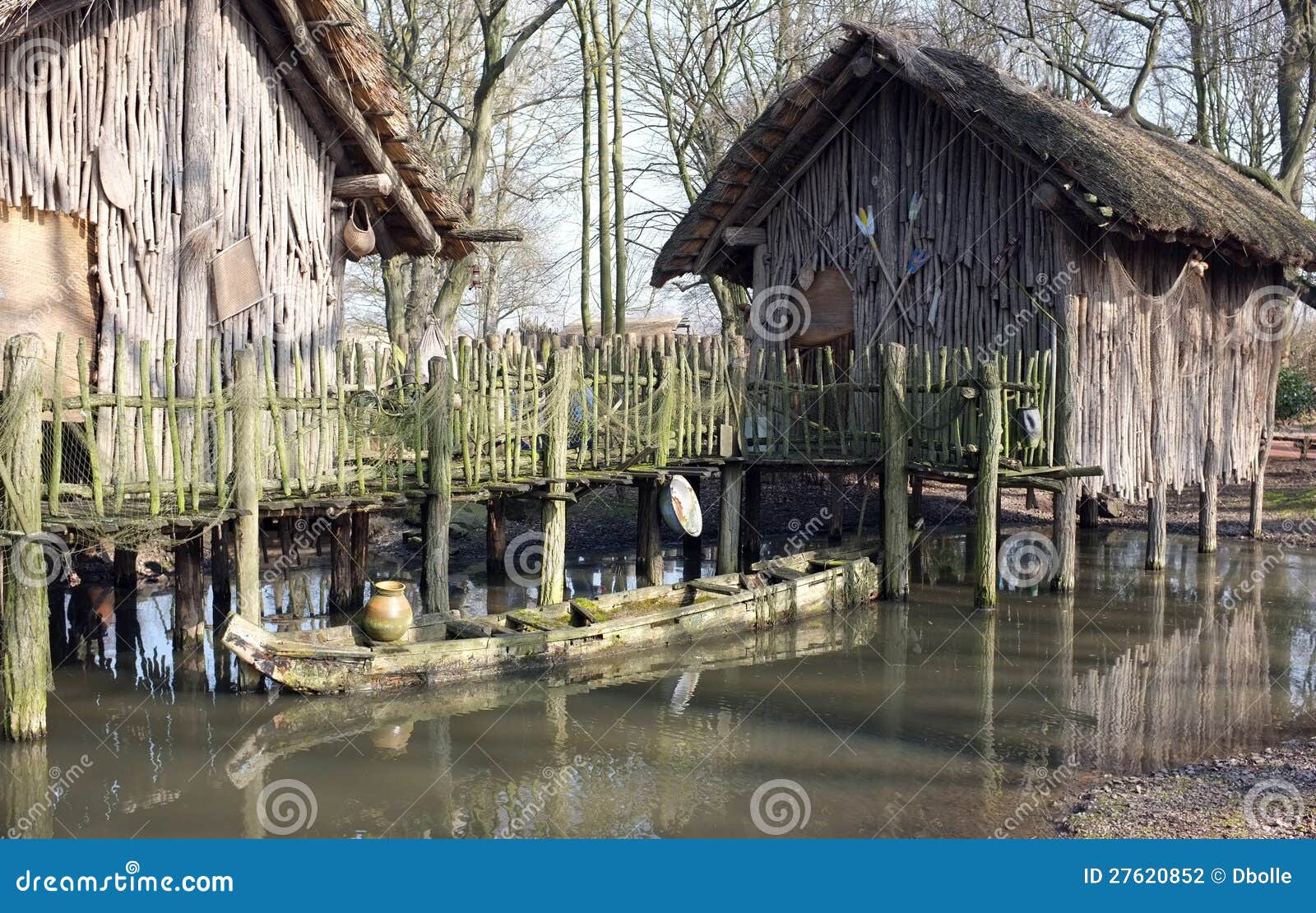 Pile house with boat stock photo. Image of asia, boat - 27620852