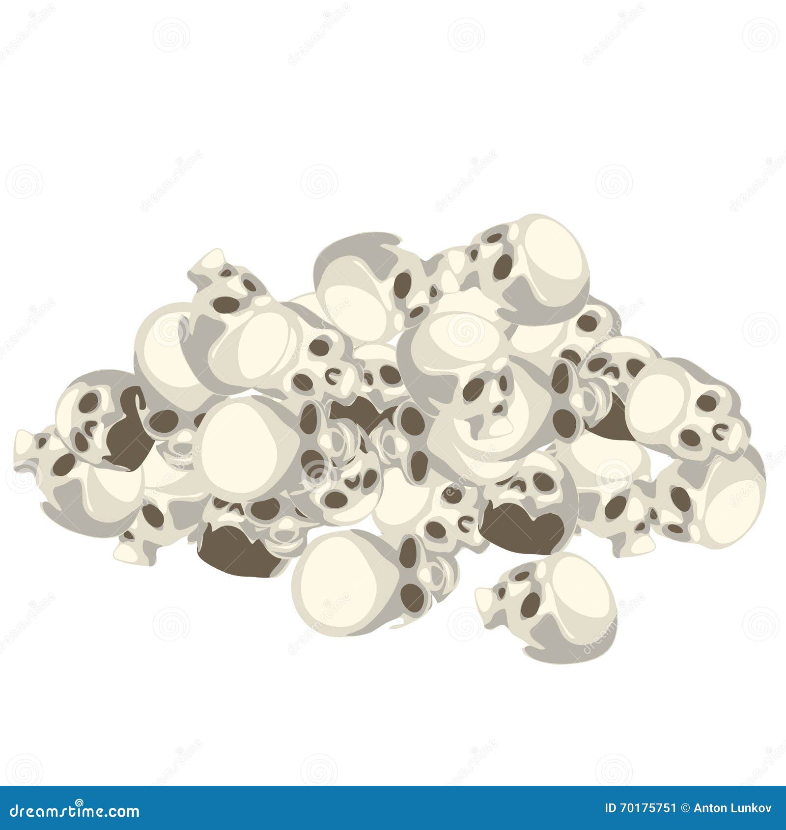 Pile Of Human Skulls, Isolated Image Cartoon Vector | CartoonDealer.com ...