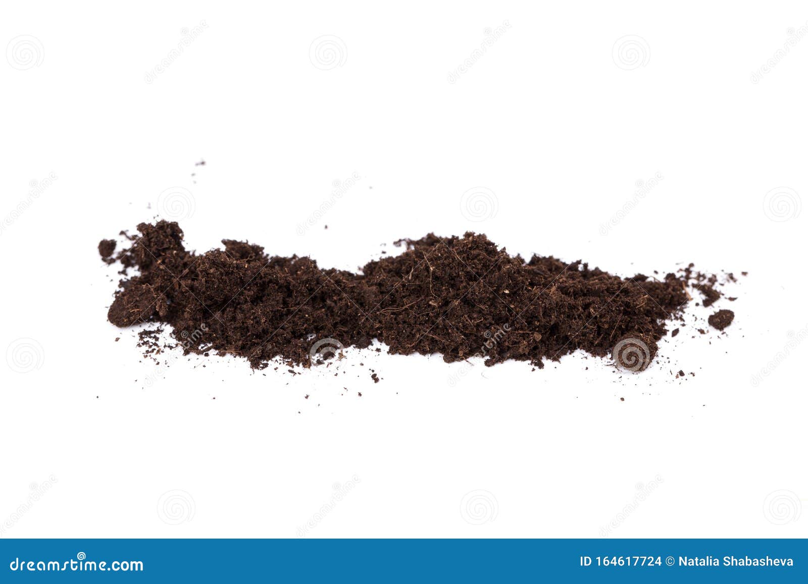 Pile of Humus Soil Isolated on White Background Stock Photo - Image of ...