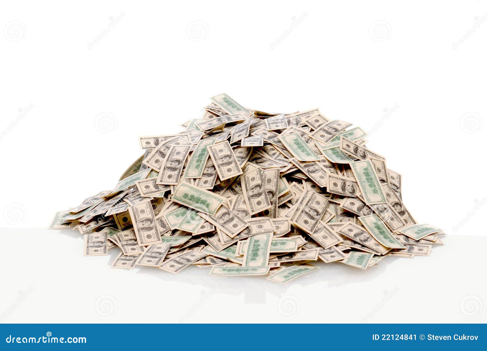 Pile of Hundred Dollar Bills Stock Image - Image of economics, fund ...