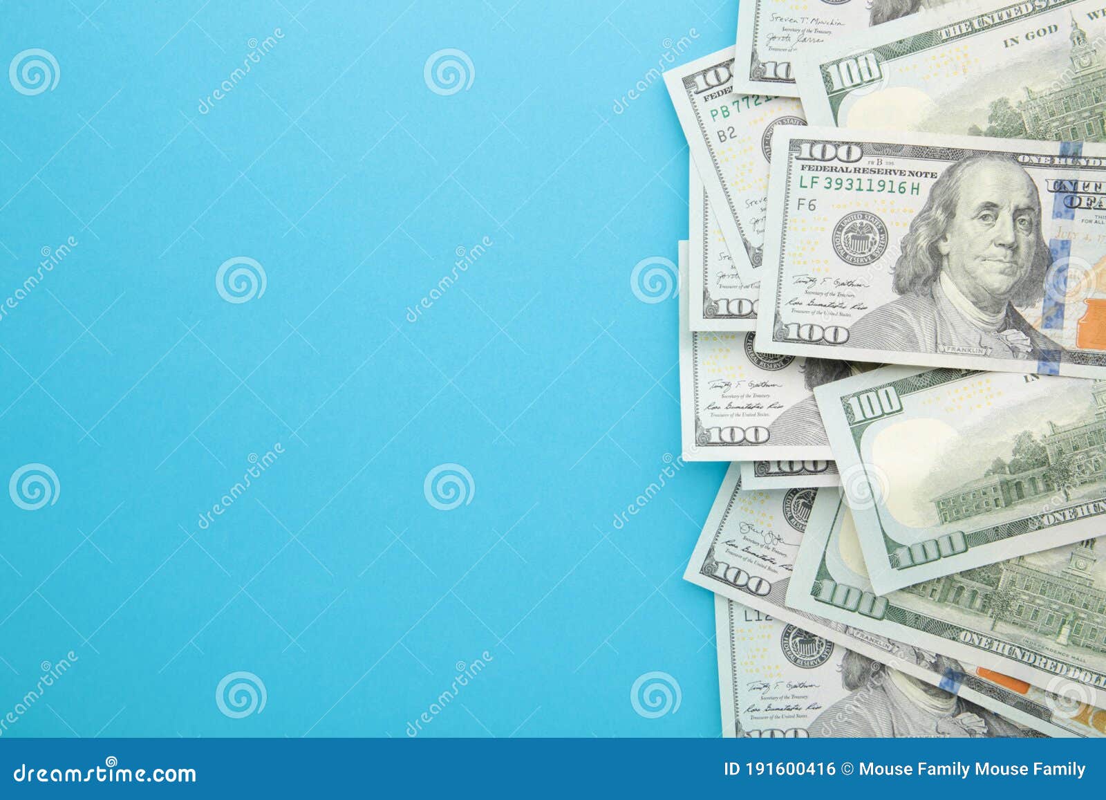 A Pile Of One Hundred US Banknotes With President Portraits. Cash Of ...