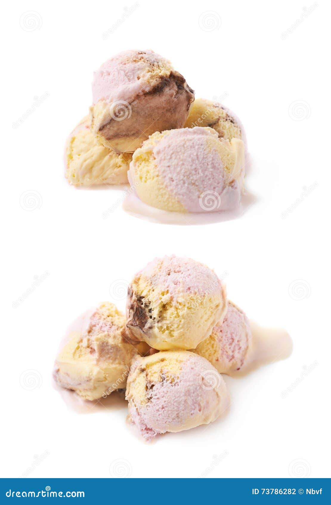 Pile of Ice-cream Scoops Isolated Stock Photo - Image of serving, brown ...
