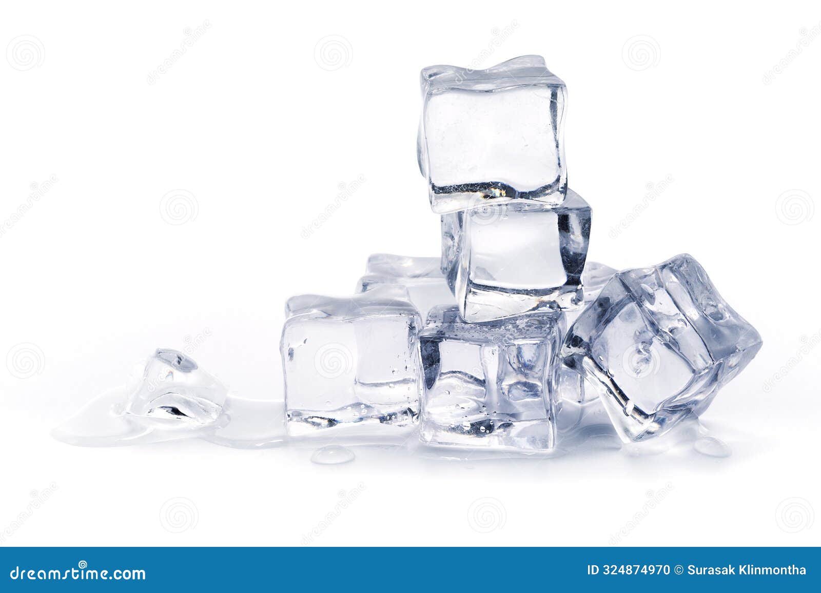 Pile of Ice Cubes Isolated on White Background, Artificial Acrylic Ice ...