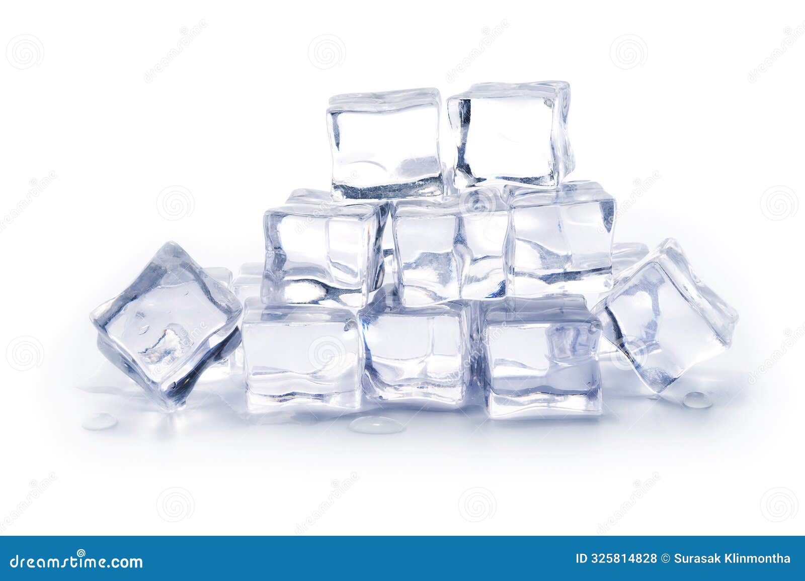 Pile of Ice Cubes Isolated on White Background, Artificial Acrylic Ice ...