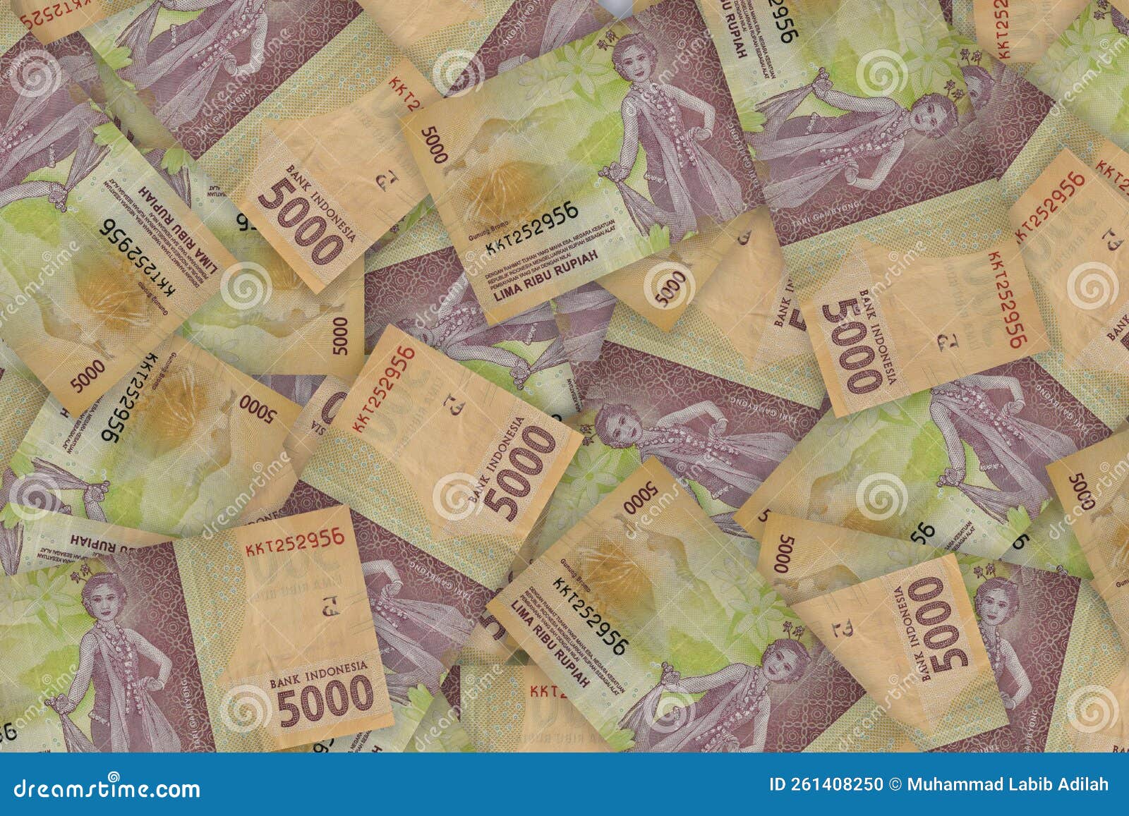 Pile of 5000 Indonesian Rupiah Banknotes Series Stock Photo - Image of ...
