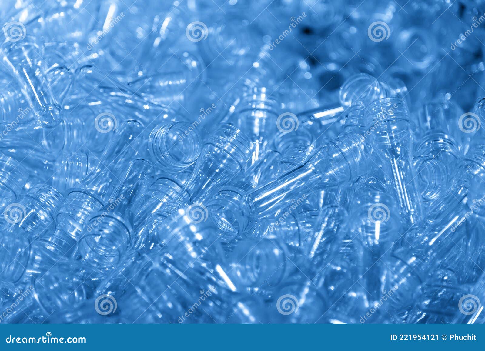 The Pile of Injection Preform Shape of PET Bottle from Injection ...