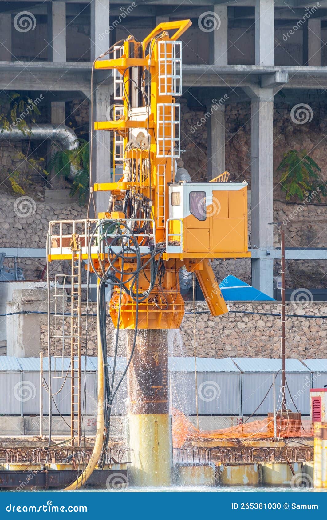 Pile Installation on Offshore Platform Stock Photo - Image of ...