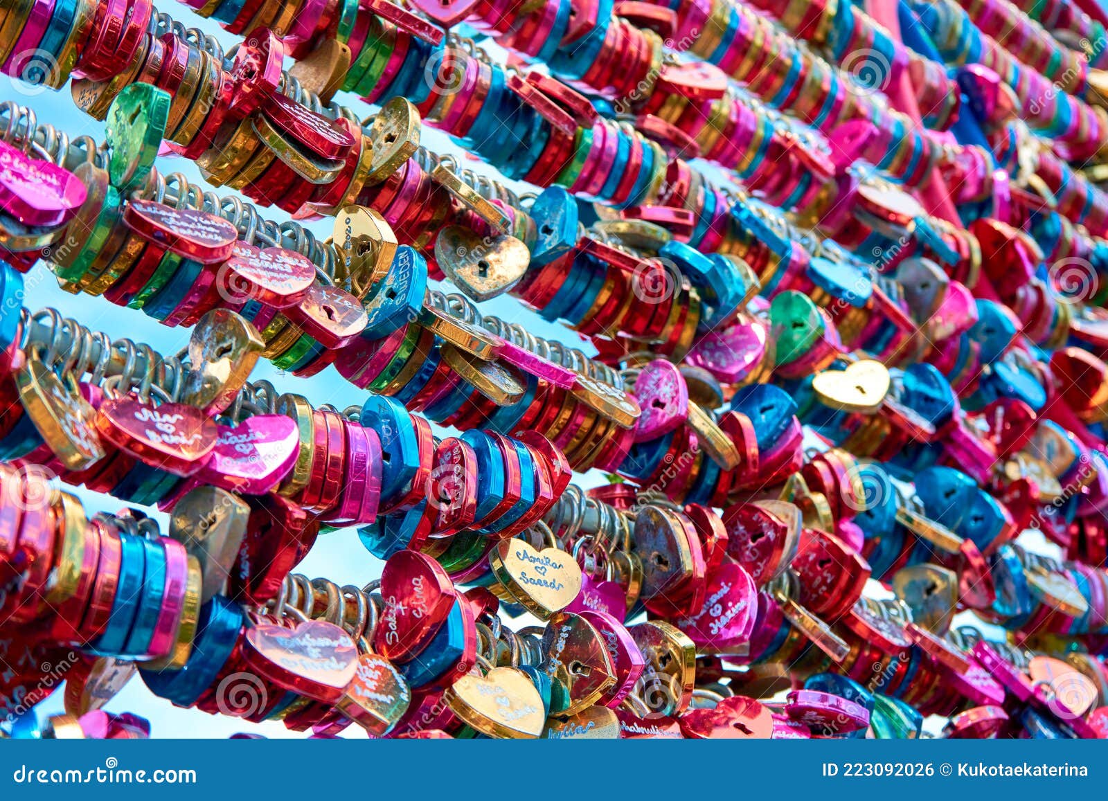 A Pile of Iron Locks Left by Couples As a Symbol of Love Stock Photo ...