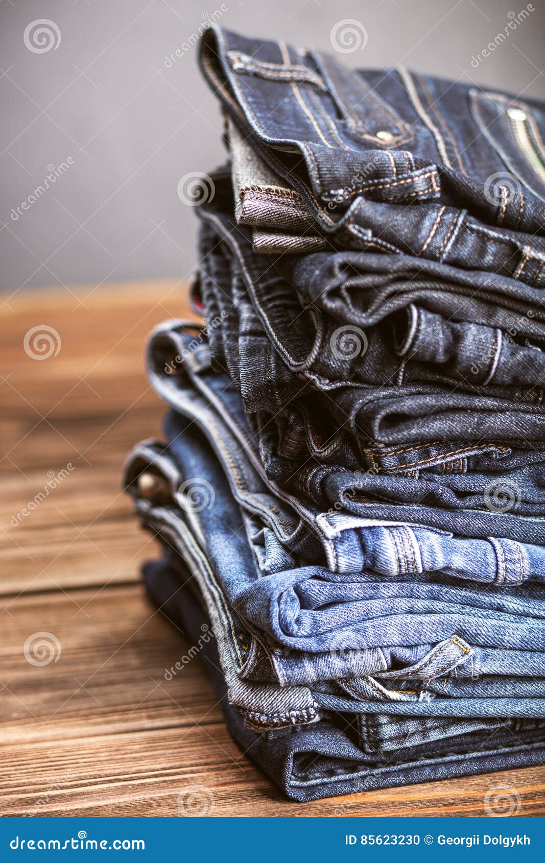 Pile of jeans stock photo. Image of pocket, fabric, garment - 85623230