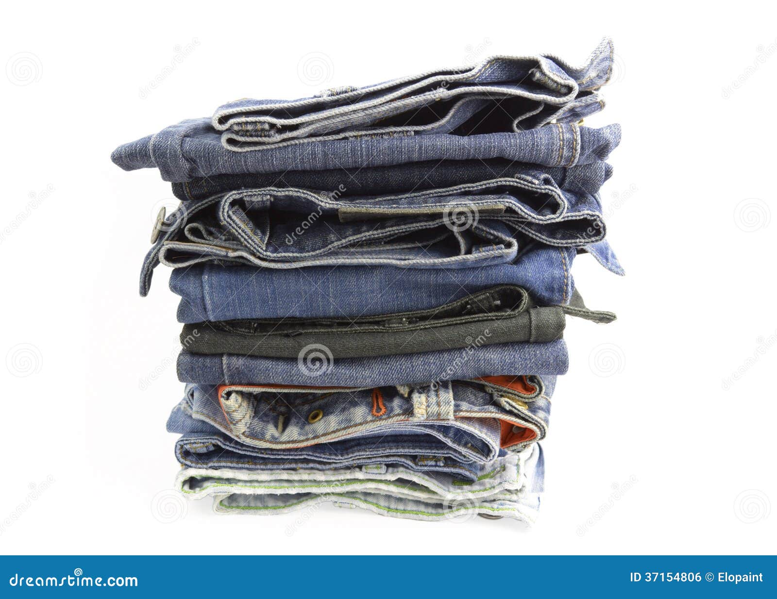 A pile of jeans stock photo. Image of jacket, trousers - 37154806
