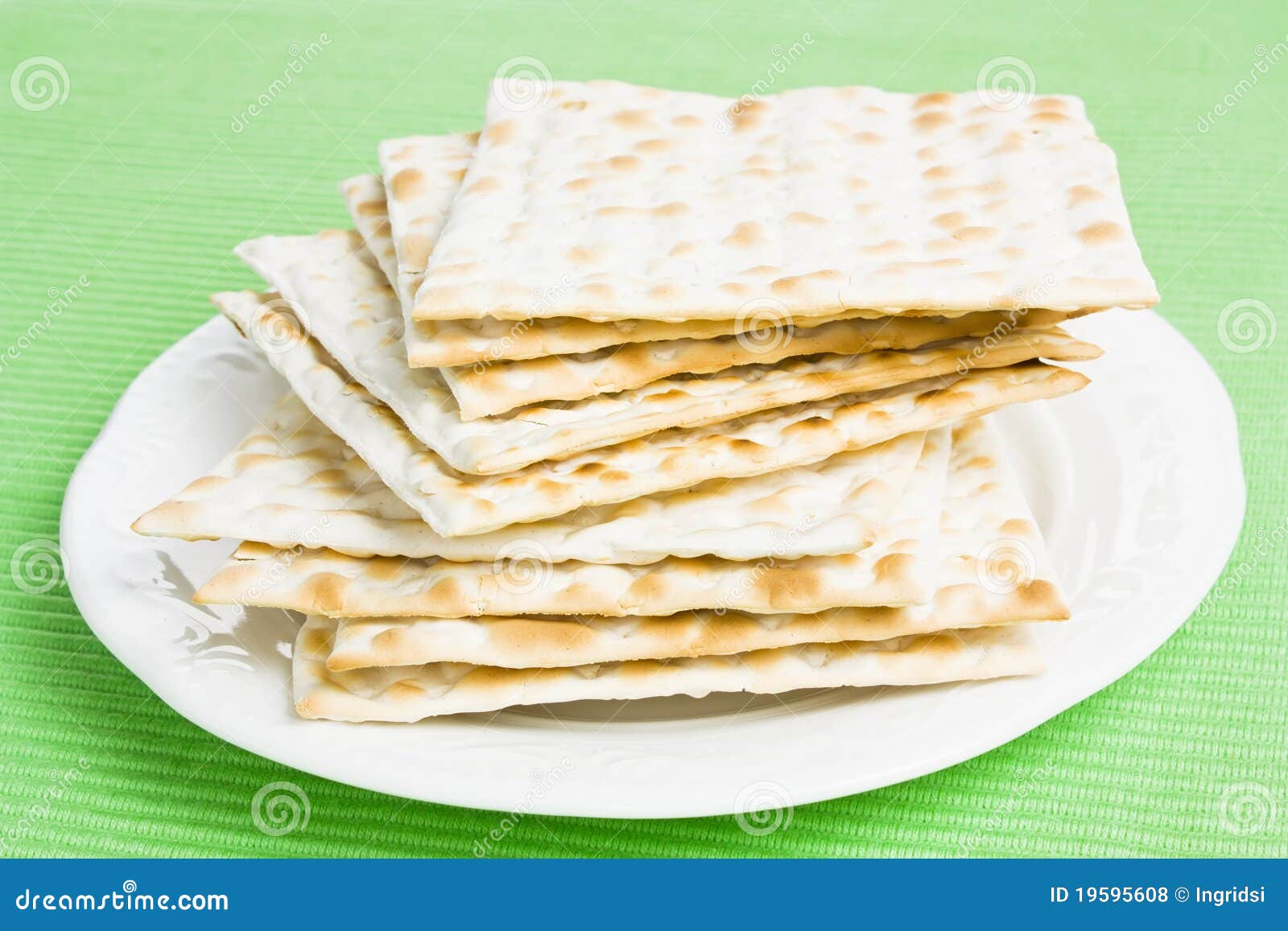 Pile Of Jewish Matzah Bread. Pesach Matzo On White Background Stock ...