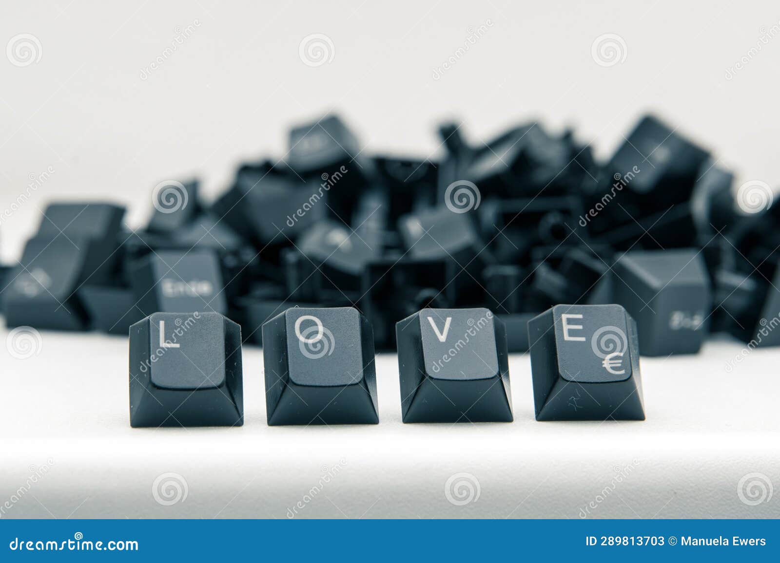 From a Pile of Keyboard Keys, Four Keys Stand Out: "LOVE" Stock Image ...