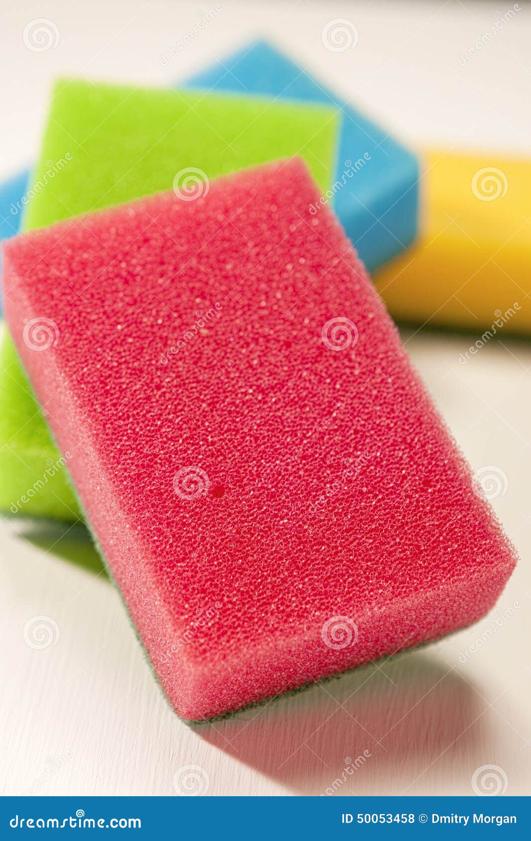 Pile of Kitchen Colorful Sponges on White Surface Stock Photo - Image ...