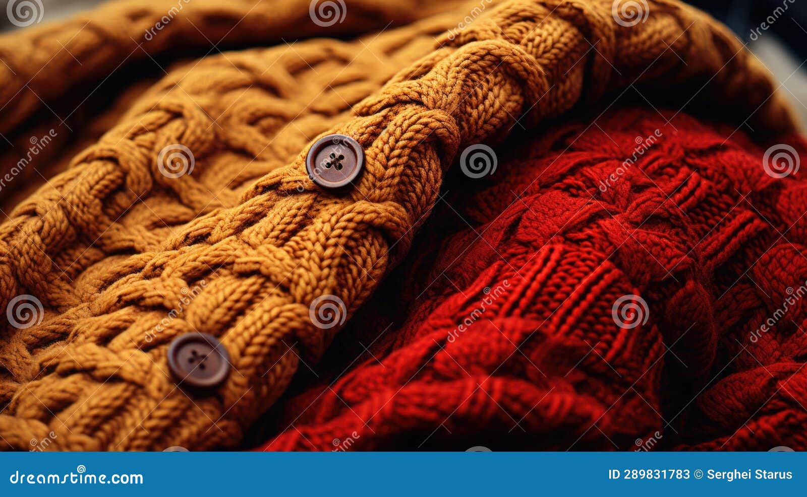 A Pile of Knitted Sweaters on a Bed, AI Stock Image - Image of closeup ...