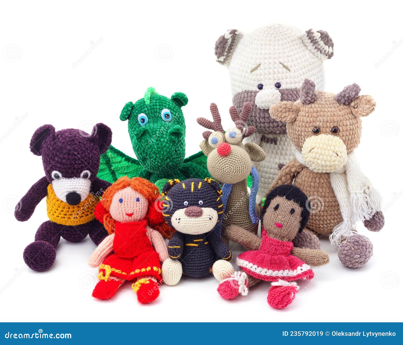 Pile of knitted toys stock image. Image of bear, girl - 235792019