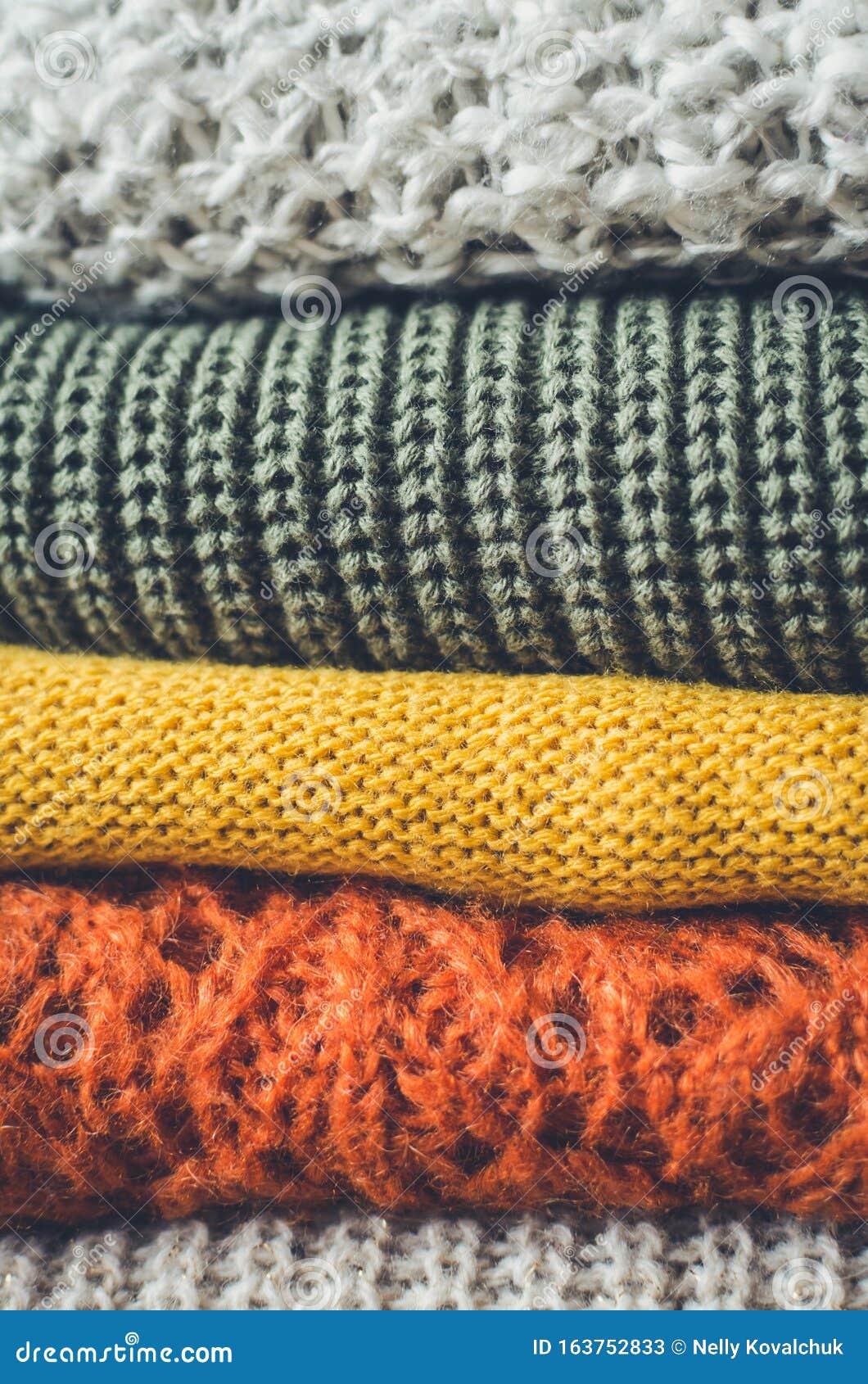 Pile of Knitted Woolen Sweaters Stock Image - Image of gray, donate ...