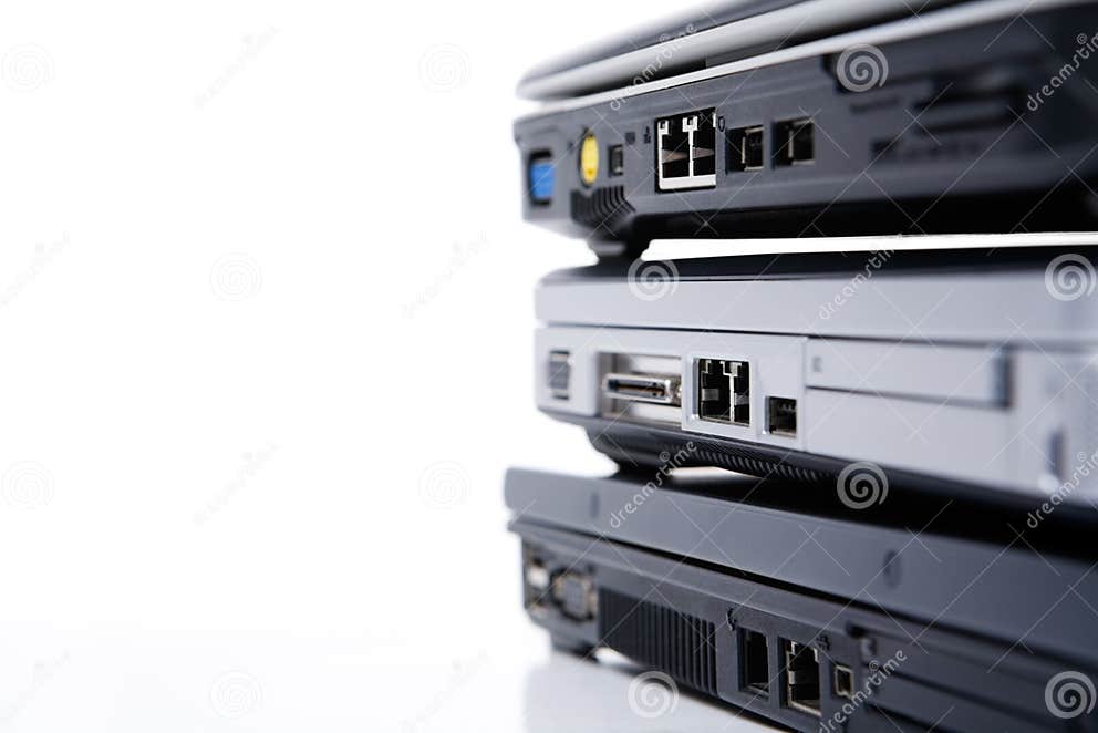 Pile of laptop stock photo. Image of electronic, stack - 8953490