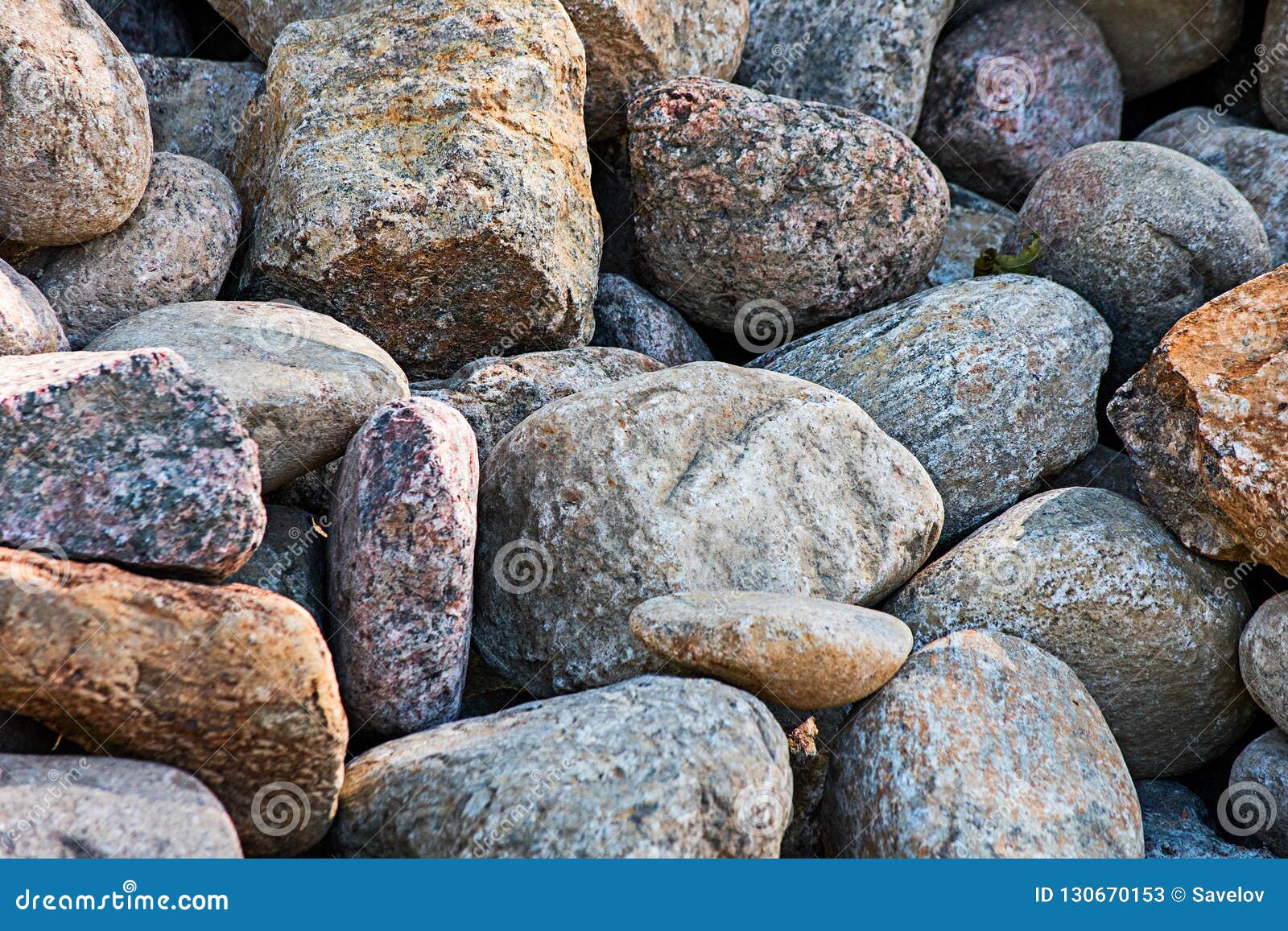 A Pile of Large Cobblestones Stock Image - Image of background ...