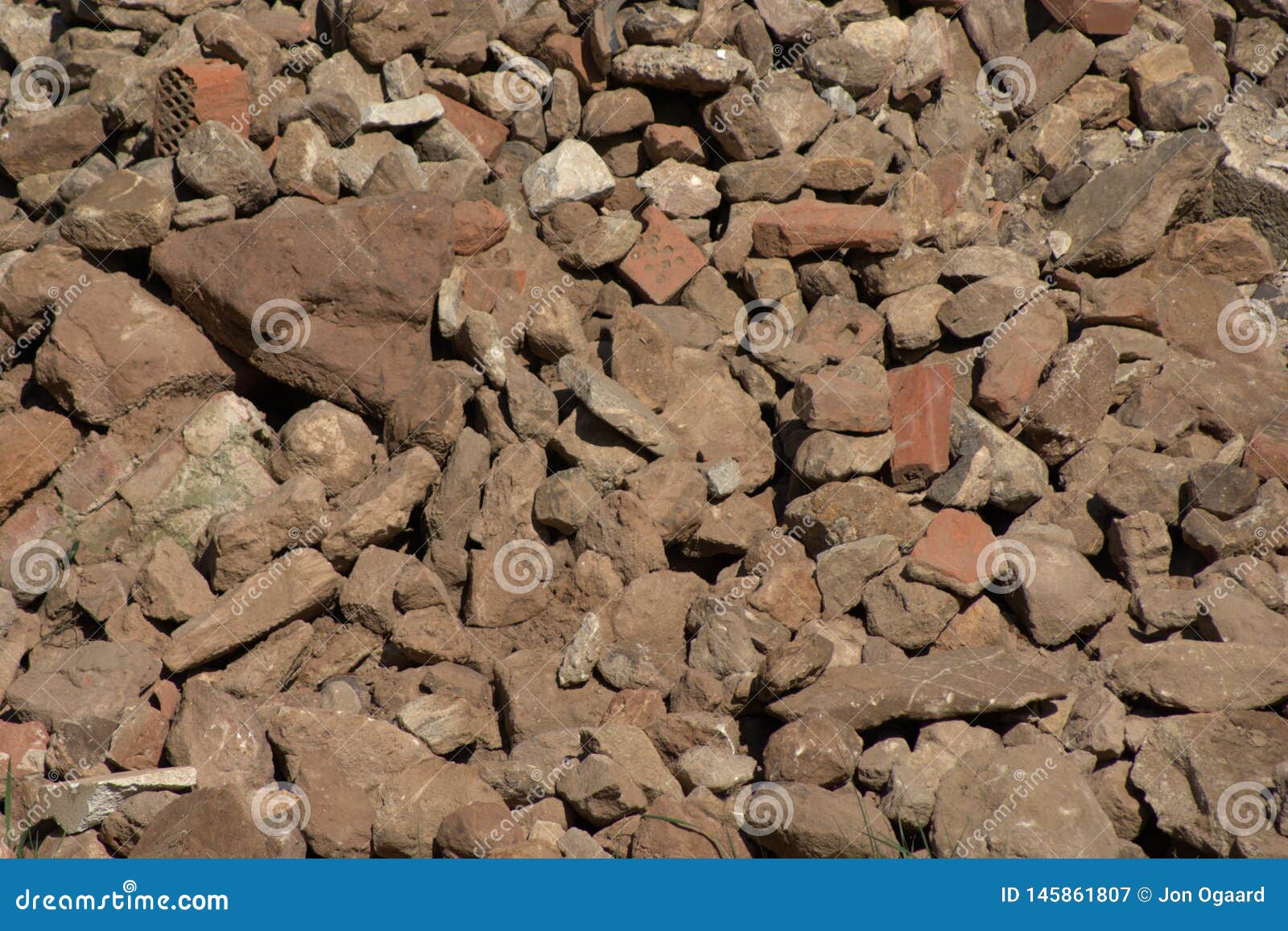 Pile of Large Multi-colored Field Stones Mixed with Old Bricks Stock ...