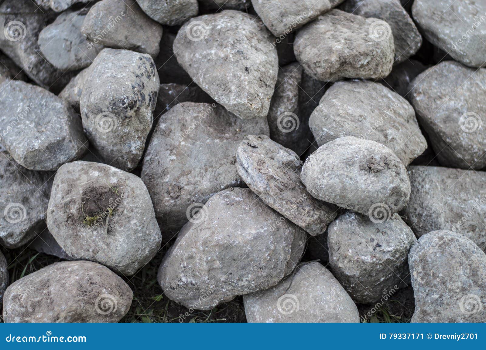 Pile of Large Stones for the Foundation Stock Image - Image of material ...