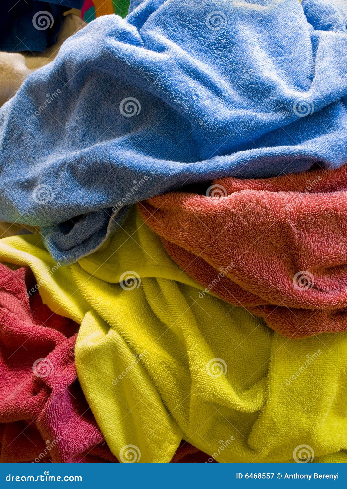 Pile of Laundry Multi Colored Towels Stock Image - Image of fabric ...